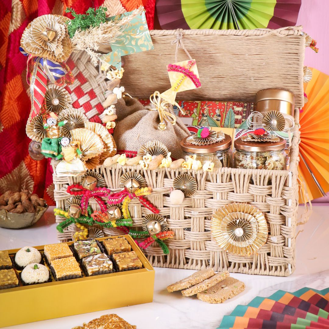 Handwoven Artisanal Lohri Basket | Premium Festive Gift
