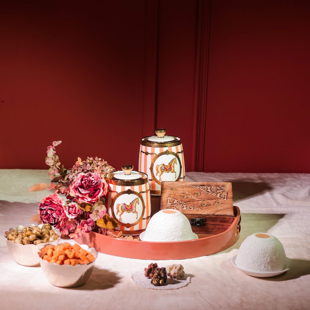 Carved Grandeur Hamper | Luxury Mithai, Chocolates & Candle Gift Set ...
